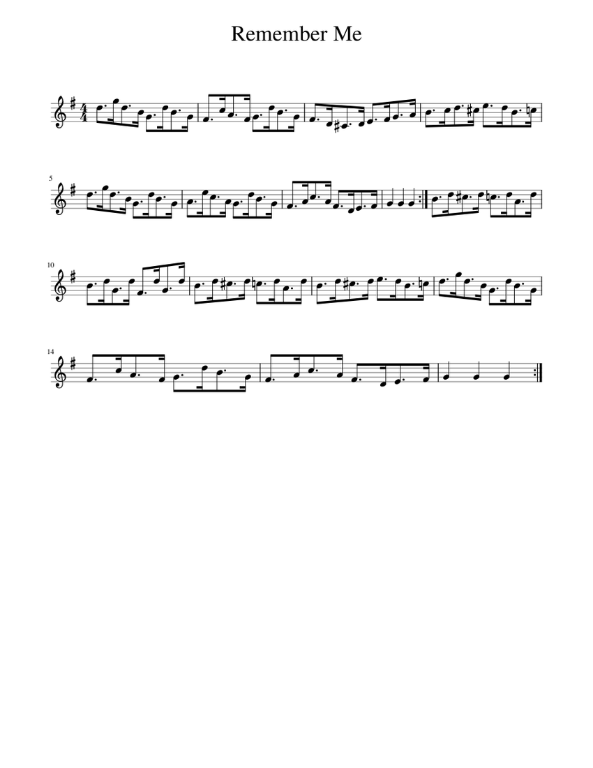 Remember Me Sheet music for Piano (Solo) Easy | Musescore.com