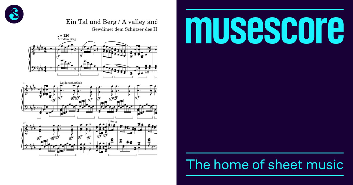 Ein Tal und Berg / A valley and a mountain Sheet music for Piano (Solo ...