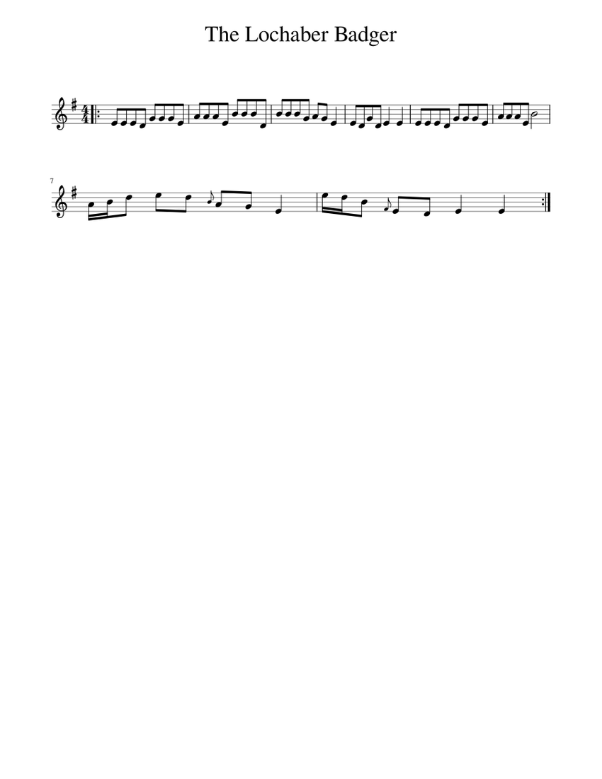 The Lochaber Badger Sheet music for Piano (Solo) Easy | Musescore.com