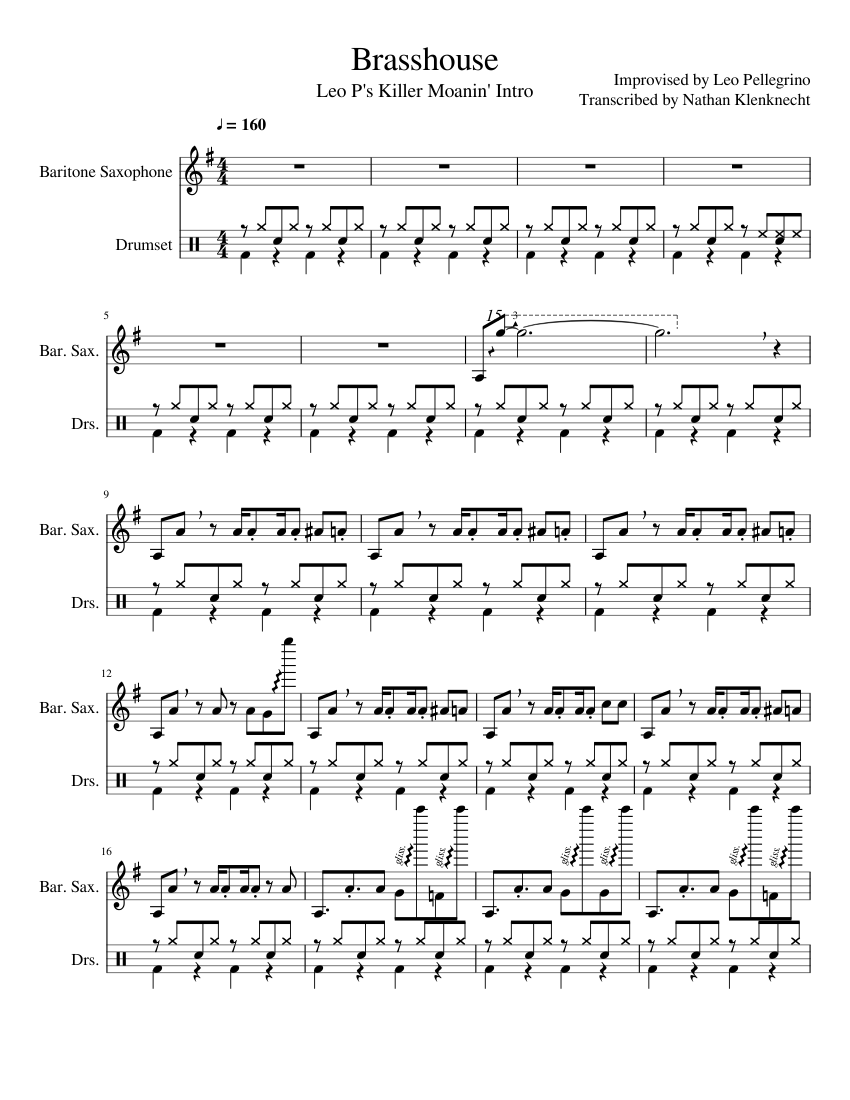 Leo P's Brasshouse IntroFrom BBC Proms 2017 Sheet Music for Saxophone ...