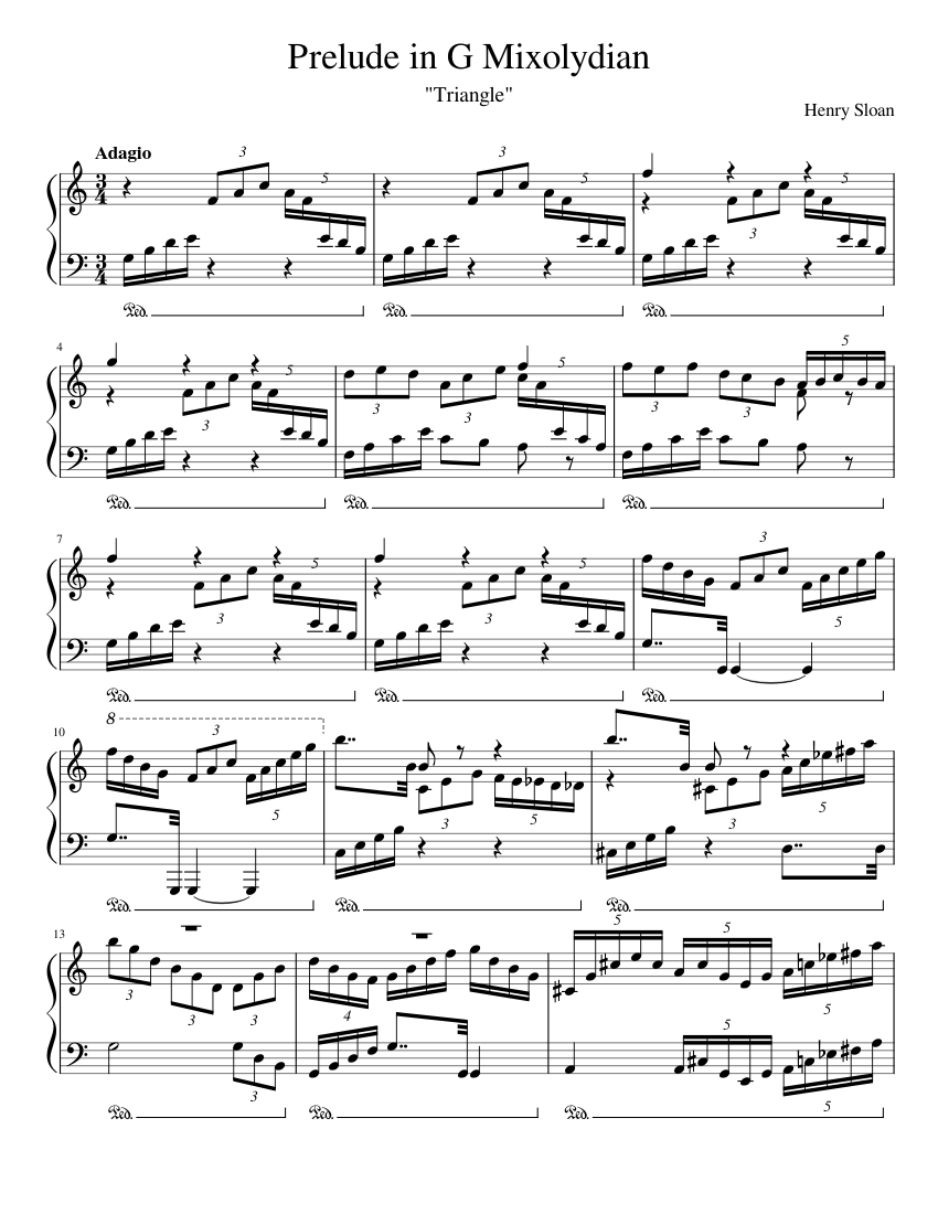 Prelude in G Mixolydian: "Triangle" Sheet music for Piano (Solo ...