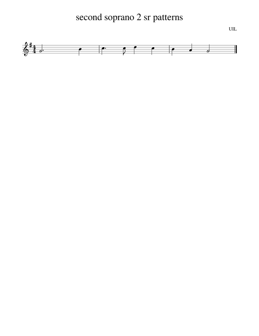 second soprano 2 sr patterns Sheet music for Piano (Solo) Easy ...