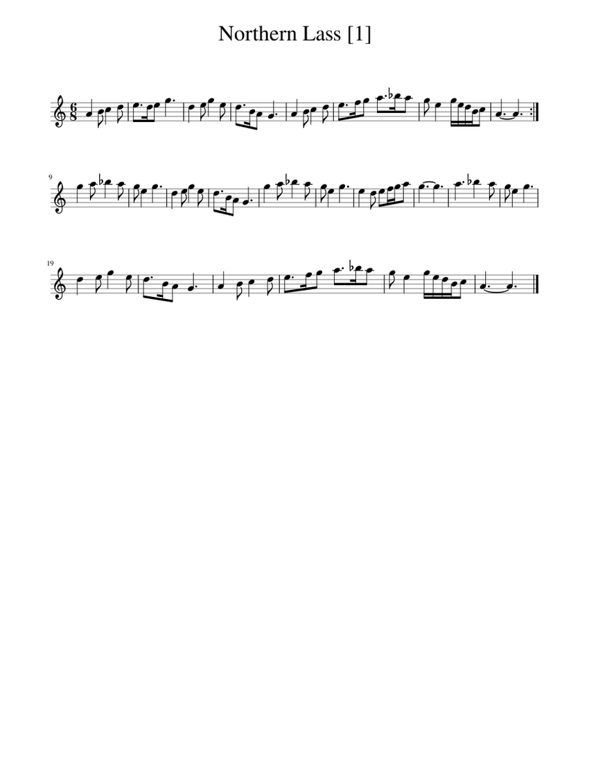Northern Lass Sheet music for Piano (Solo) | Musescore.com