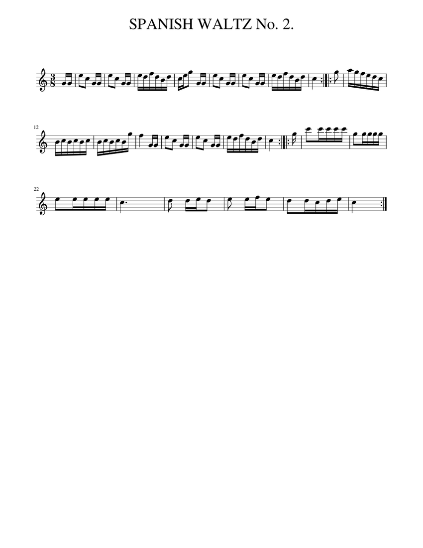 SPANISH WALTZ No. 2. Sheet music for Piano (Solo) | Musescore.com