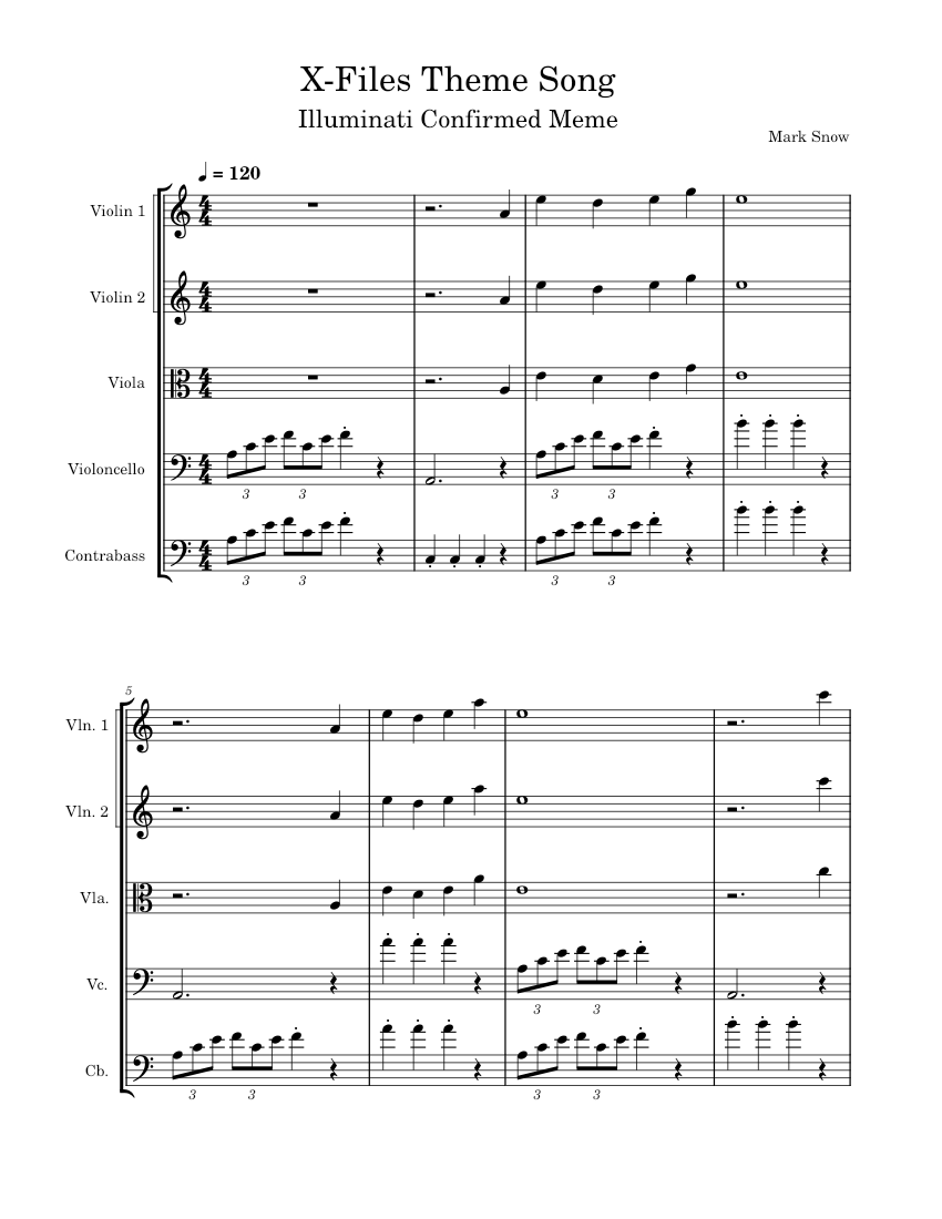 Theme From The X-Files – Mark Snow, TV Theme Song Sheet music for ...