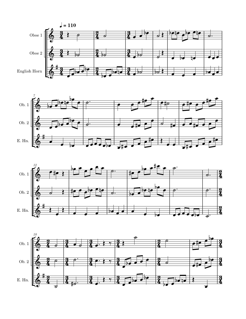 Desire Path Sheet music for Oboe (Mixed Trio) | Musescore.com