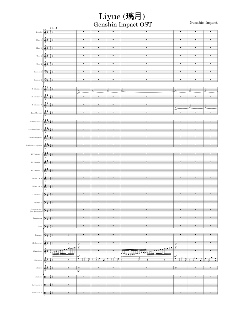 Liyue Theme // Genshin Impact Soundtrack // Concert Band Sheet Music ...