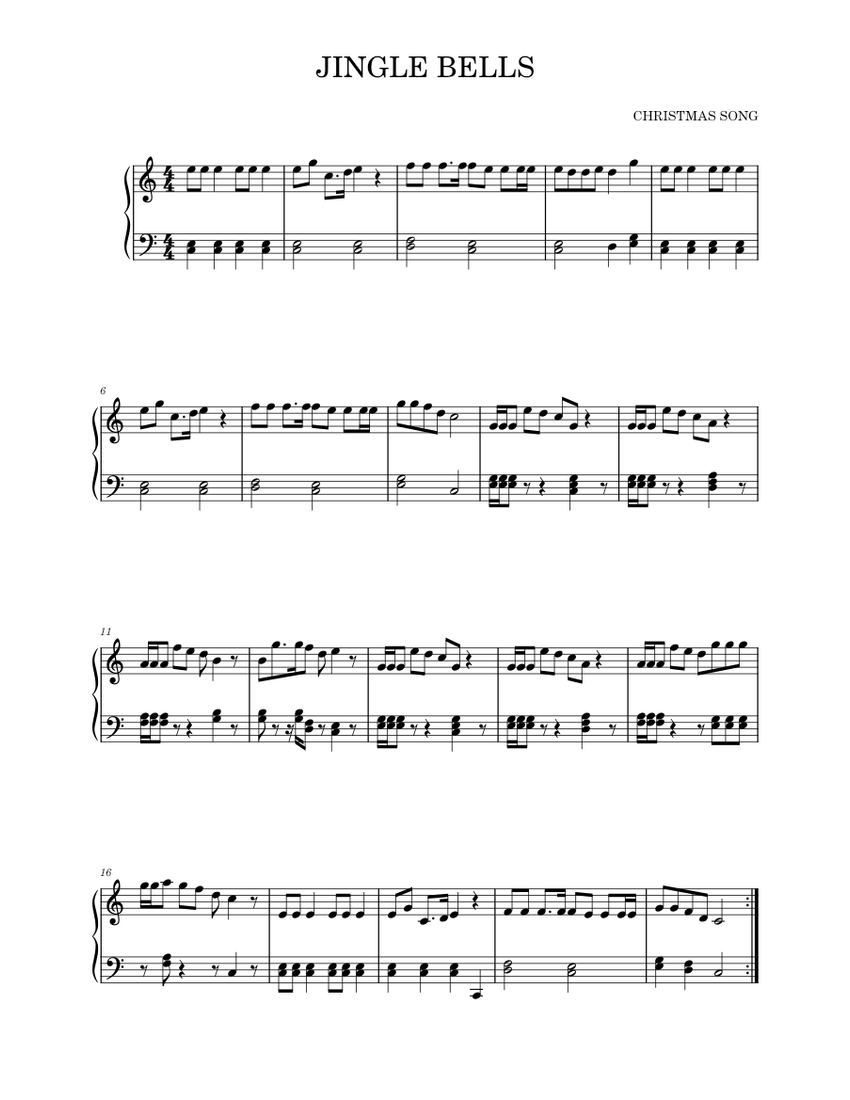 Jingle bells – Misc Traditional Jingle bells Sheet music for Piano ...