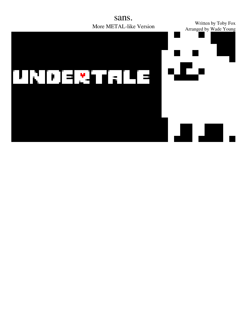 sans. - Toby Fox Sheet Music for Piano, Violin, Viola, Guitar & more ...