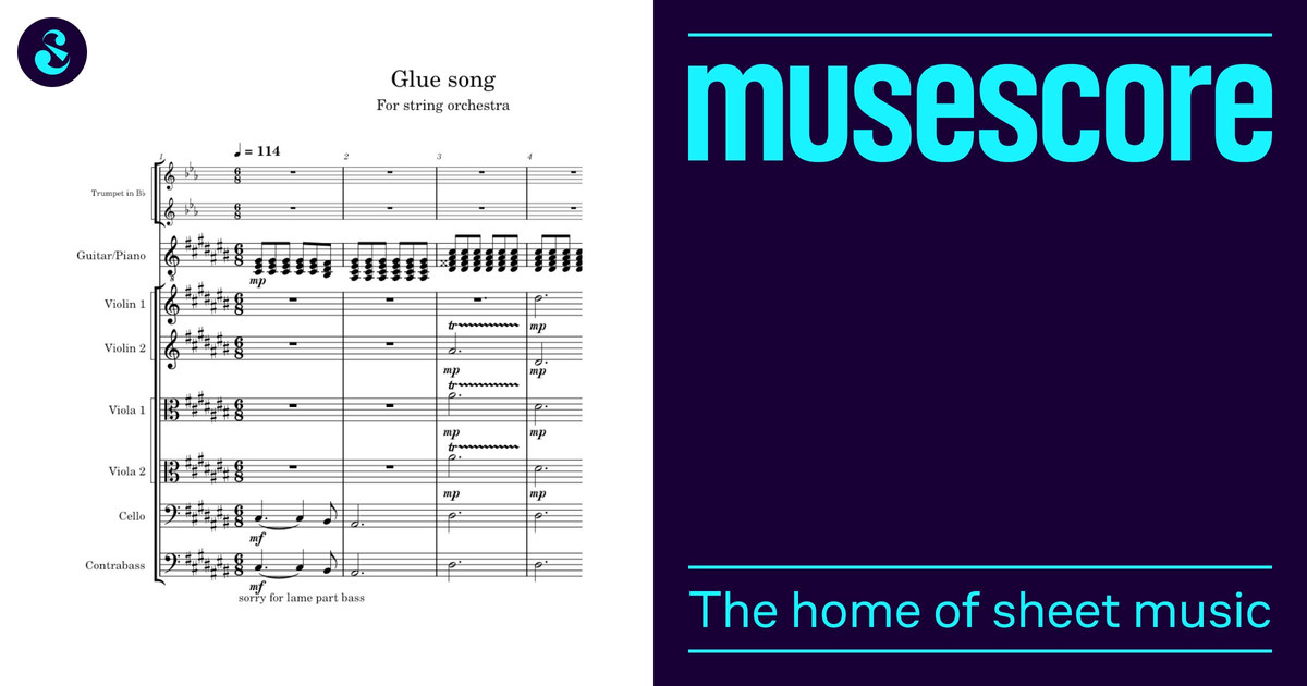 Glue Song – beabadoobee Sheet Music for Violin, Viola, Cello, Guitar ...