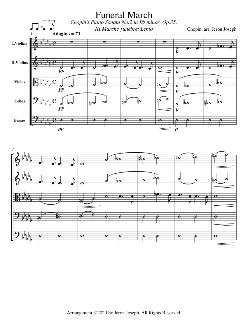 Funeral March EPIC VERSION Sheet Music for Strings group (String ...