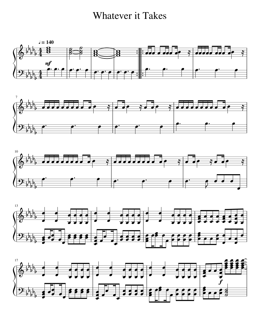 Whatever it Takes - Imagine Dragons Sheet Music for Piano (Solo ...