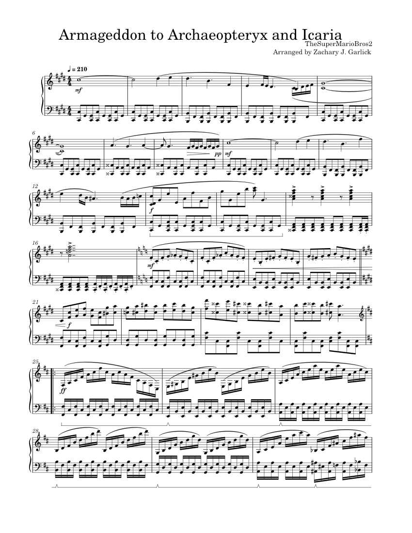 Armageddon to Archaeopteryx and Icaria – TheSuperMarioBros2 Sheet music ...