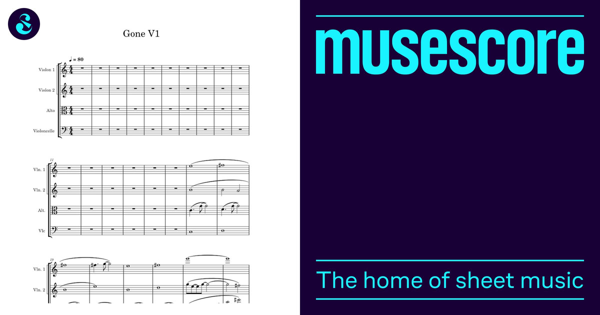 gone V1 – alwineburdery Sheet music for Violin, Viola, Cello (String ...