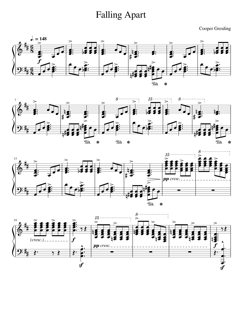 Falling Apart – coopercharles Sheet music for Piano (Solo) | Musescore.com