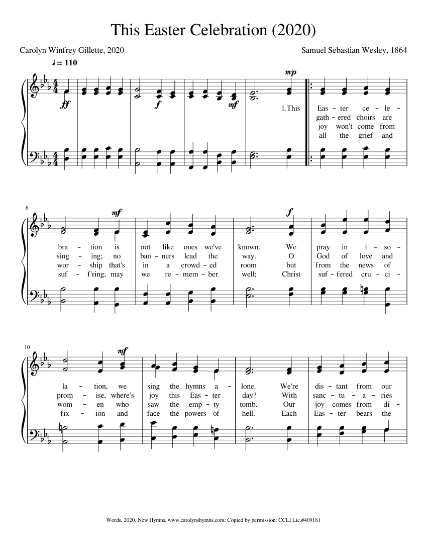 This Easter Celebration (2020) Sheet Music for Piano (Solo) easy ...
