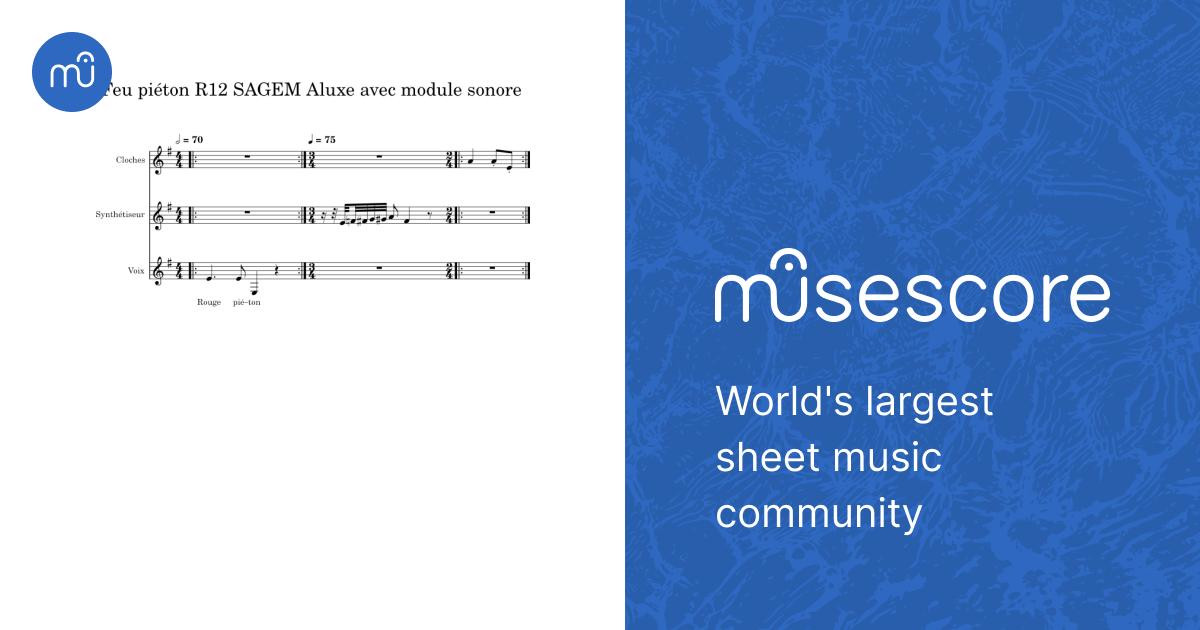 Feu piéton R12 SAGEM Aluxe avec module sonore Sheet Music for Tubular bells, Synthesizer (Mixed ...