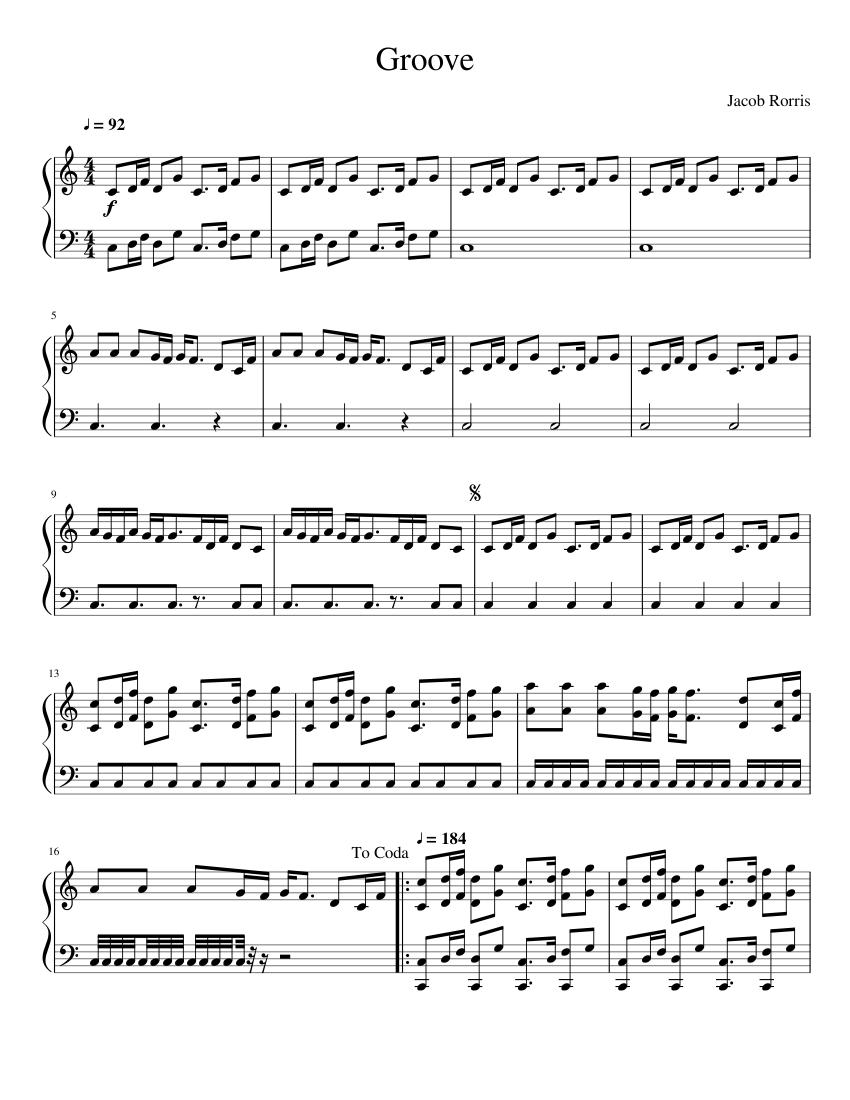 Groove Sheet music for Piano (Solo) | Musescore.com