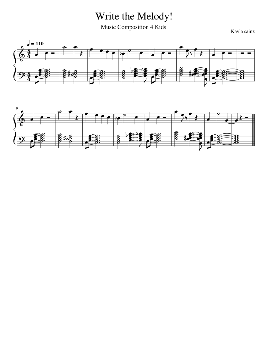 Write the Melody! Sheet music for Piano (Solo) Easy | Musescore.com