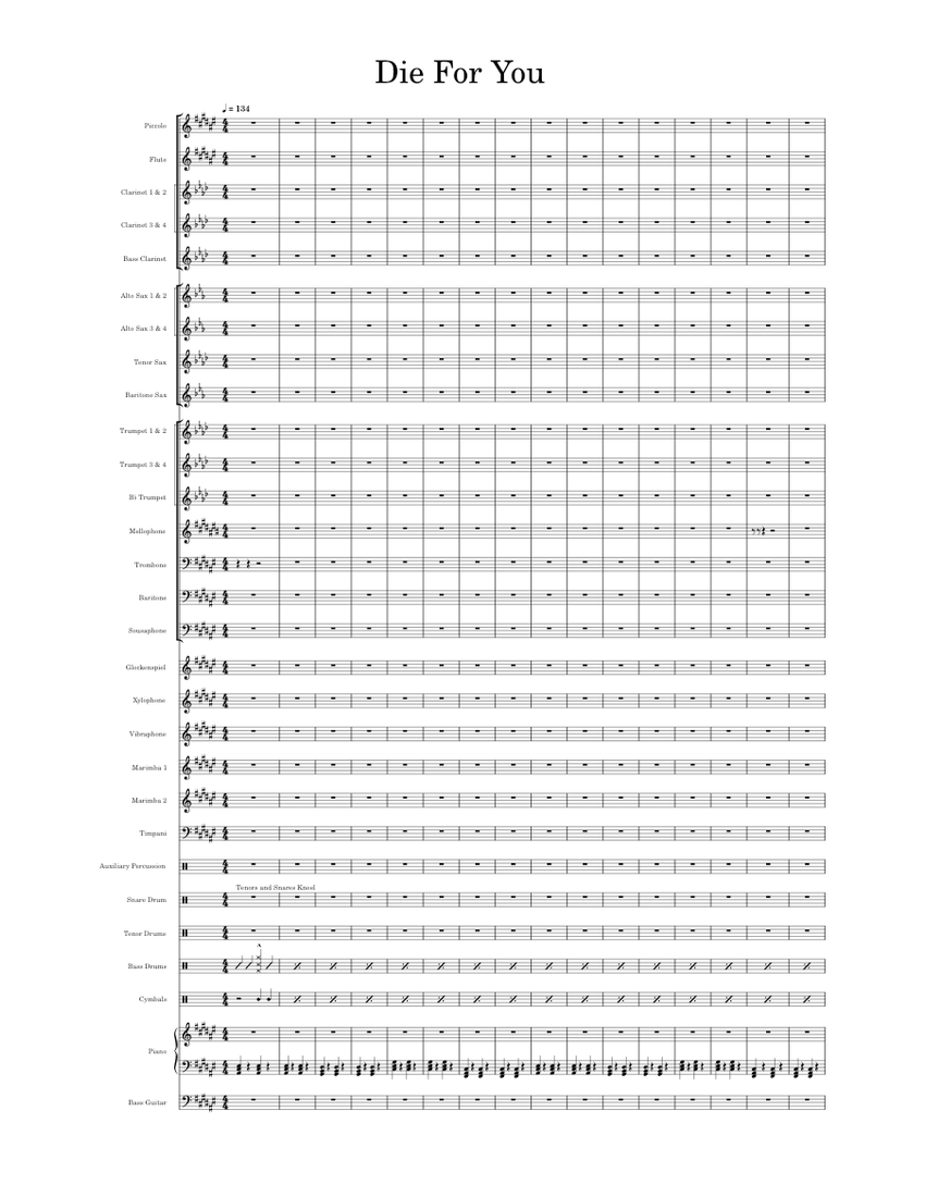 Die for you – The Weeknd Ballad Sheet Music and Tab for Piano, Trombone ...