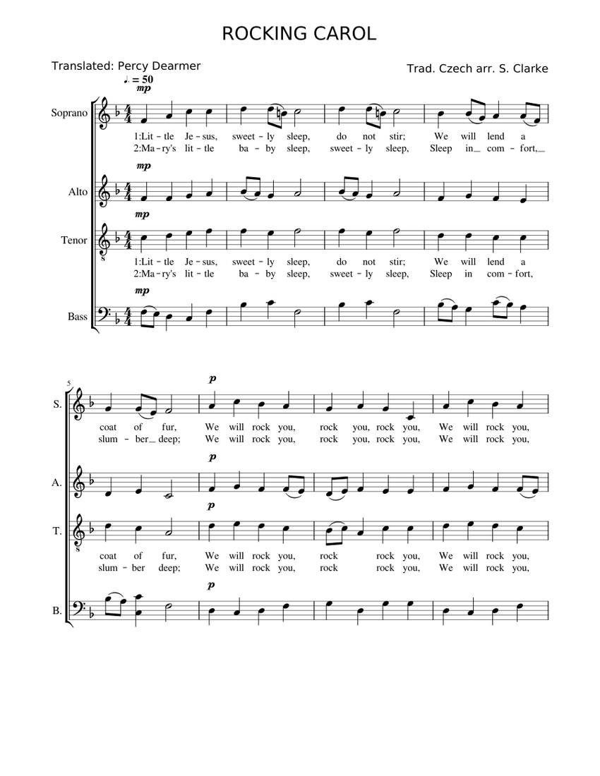 Rocking Sheet music for Piano (SATB) | Musescore.com