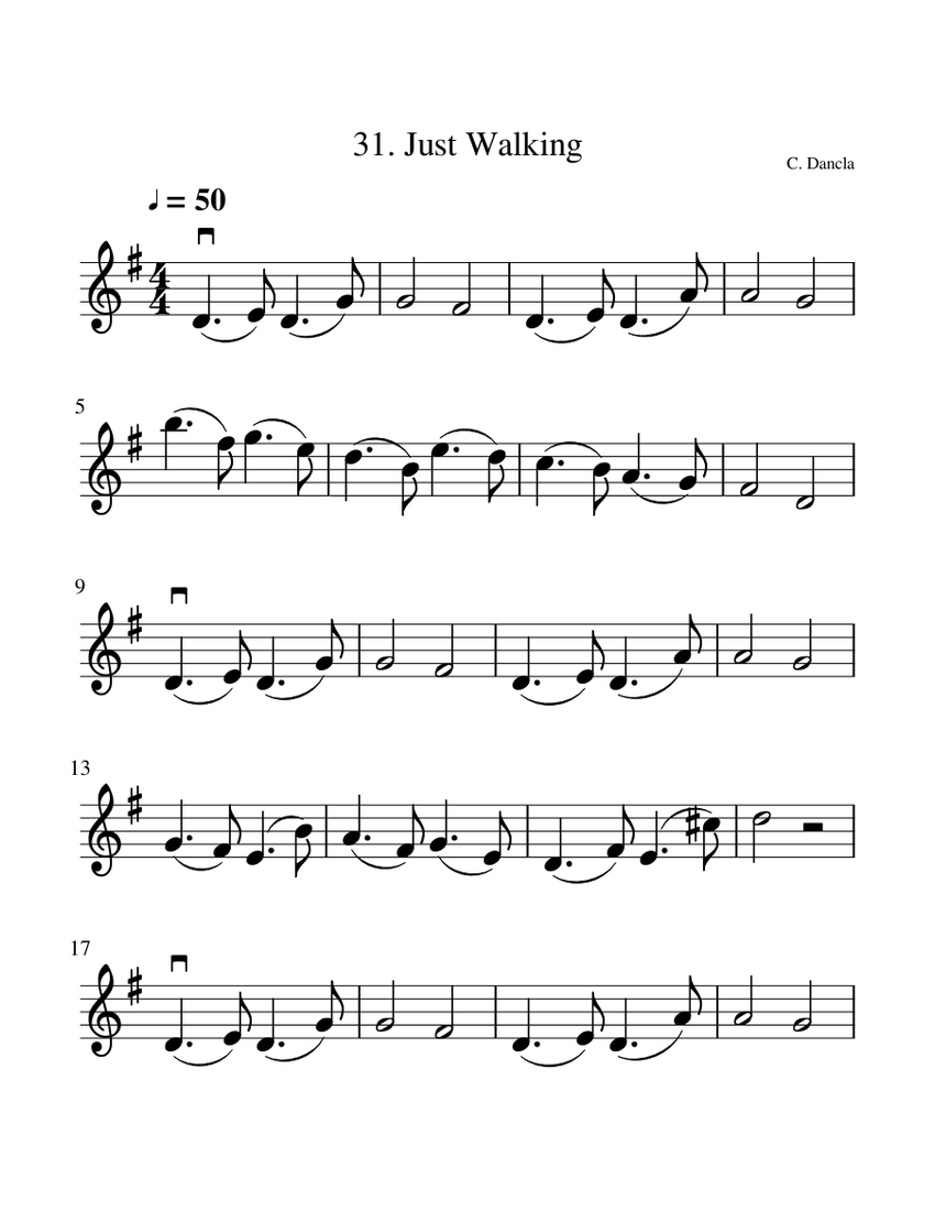 String Builder Book 2 (Violin) , 31. Just Walking Sheet music for ...