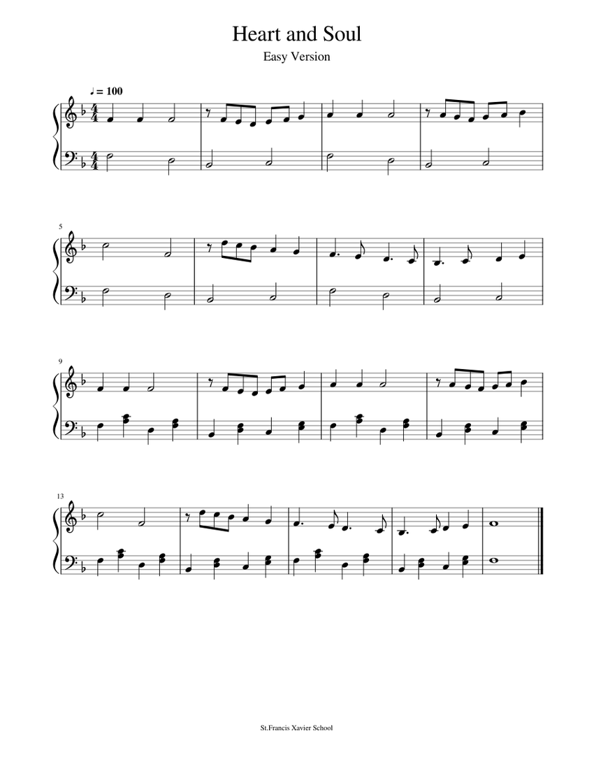 Heart and Soul Sheet music for Piano (Solo) | Musescore.com