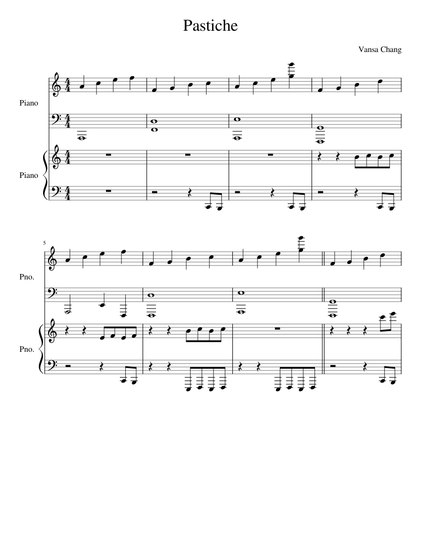 Pastiche Sheet music for Piano (Piano Duo) | Musescore.com