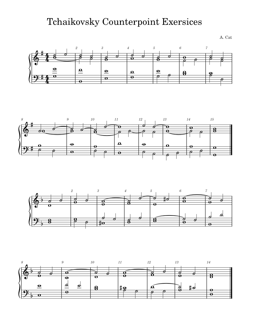 Tchaikovsky Counterpoint Exersices - piano tutorial