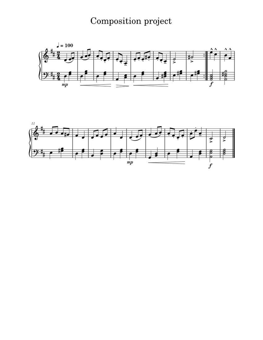 Composition_project Sheet Music for Piano (Solo) Easy | MuseScore.com