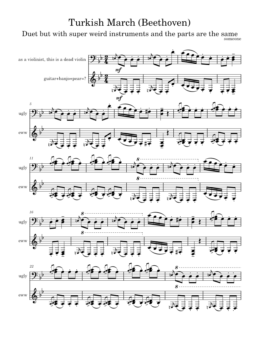 Turkish march – Ludwig van Beethoven Turkish March Beethoven Sheet ...