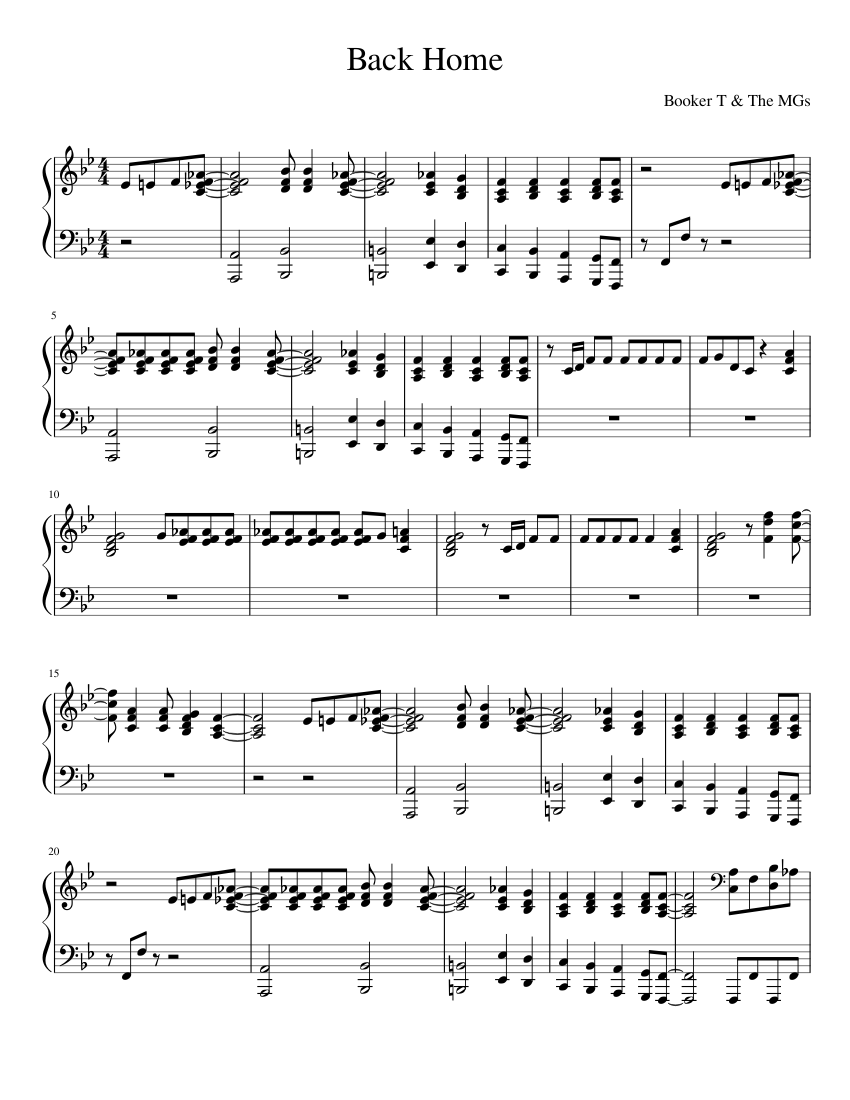 Back Home Sheet music for Piano (Solo) Easy | Musescore.com