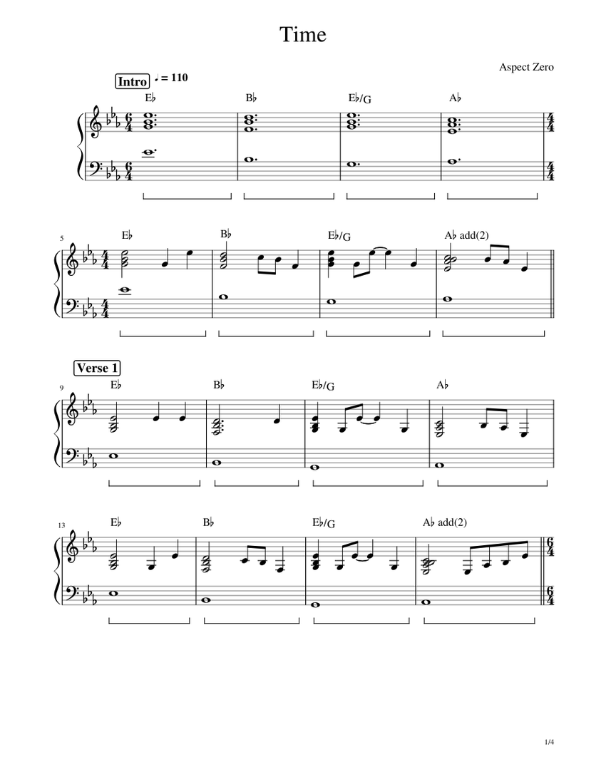 Time Sheet music for Piano (Solo) Easy | Musescore.com