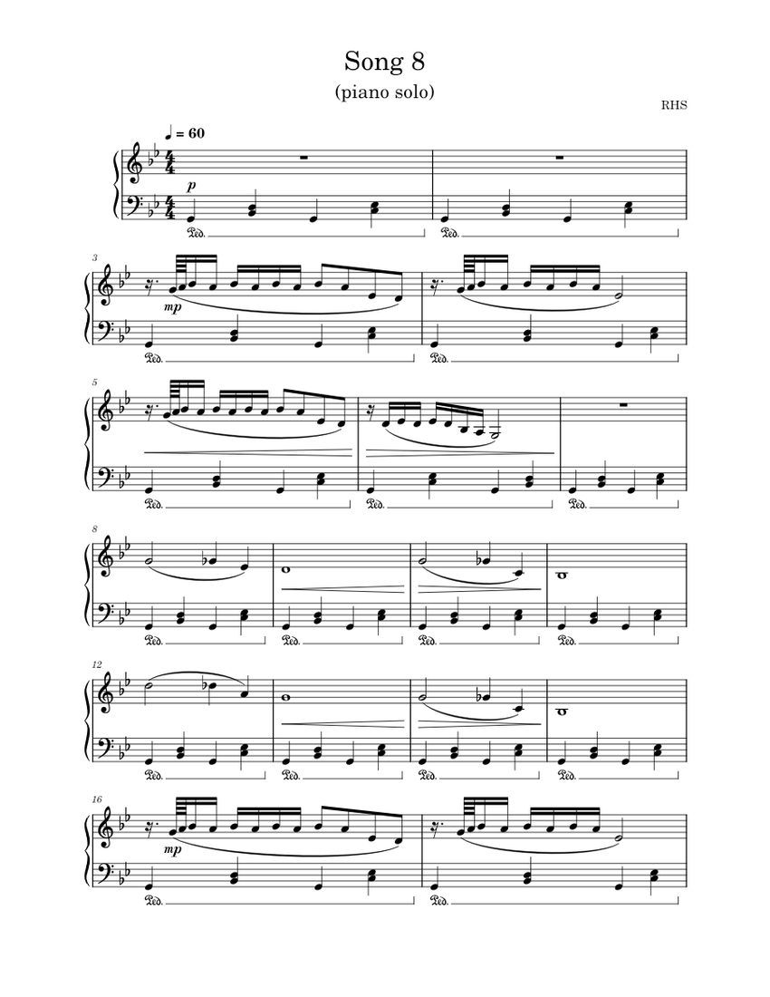Song 8 (piano solo) Sheet music for Piano (Solo) Easy | Musescore.com