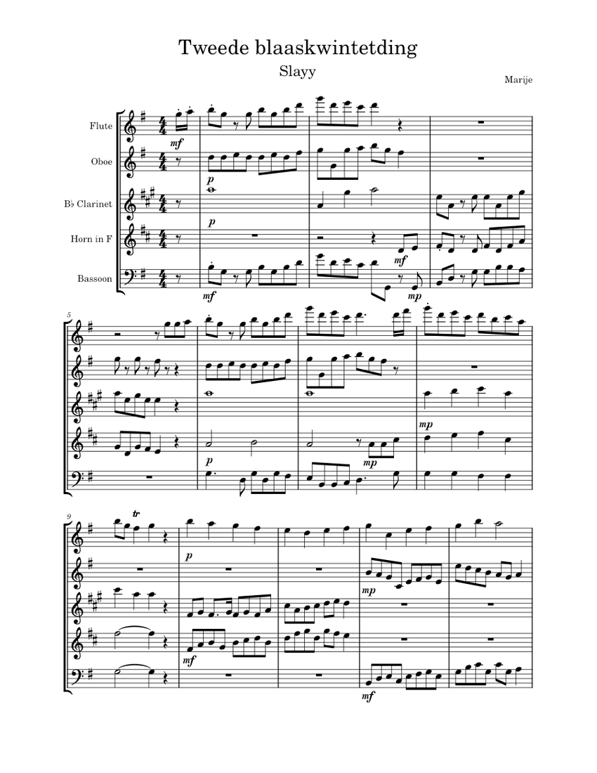 I sneaked in ~The lick~ twice into this piece for woodwind quintet ...