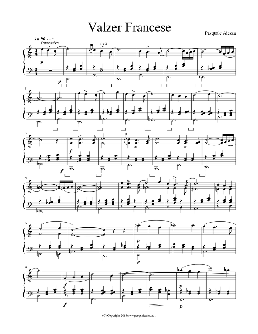 Valzer Francese Sheet music for Piano (Solo) | Musescore.com