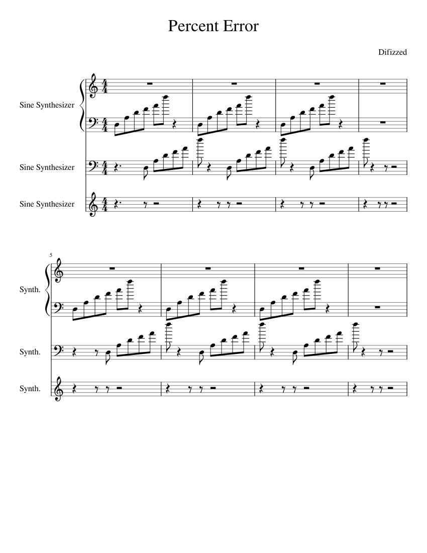 Percent Error Sheet music for Synthesizer (Mixed Trio) | Musescore.com