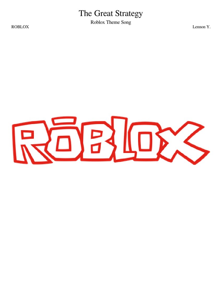 Roblox Theme Song Sheet Music for Piano, Trombone, Tambourine, Crash ...
