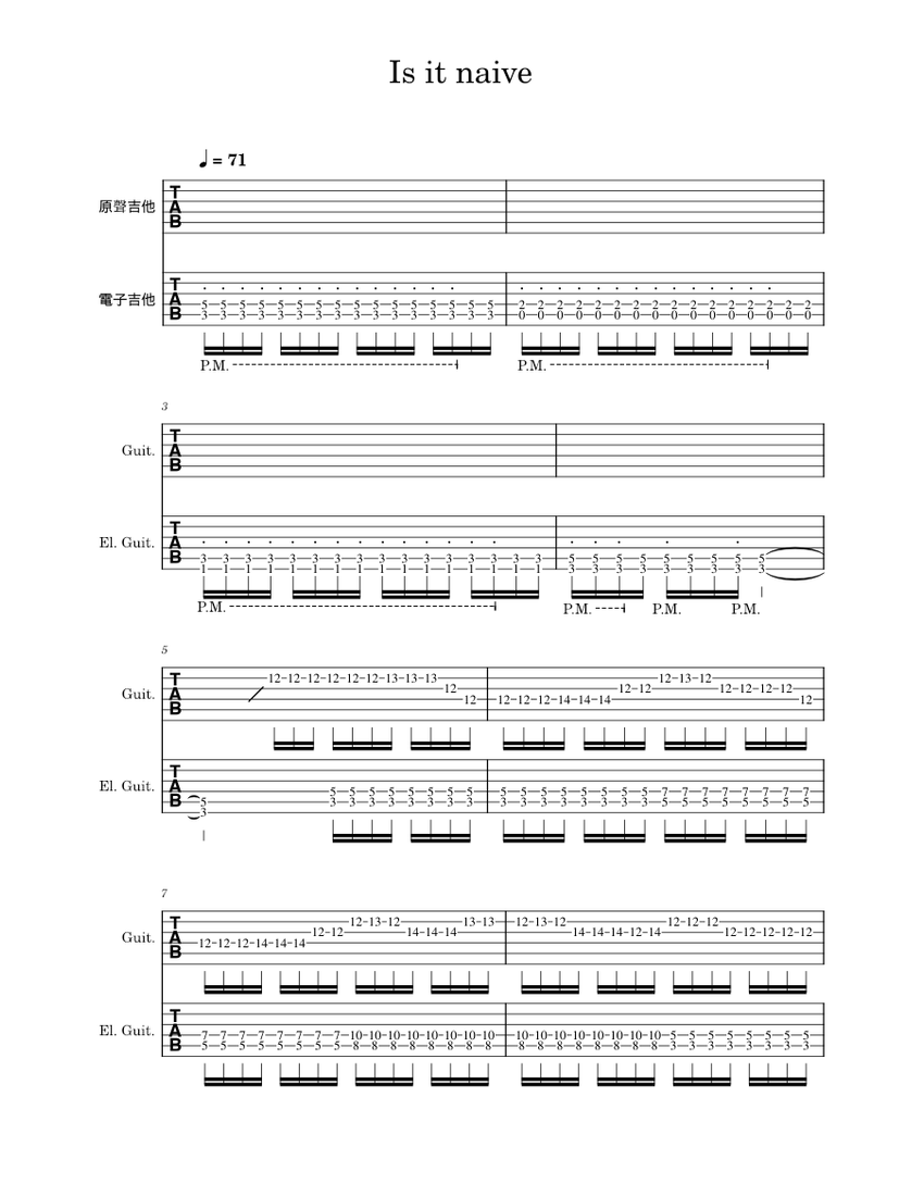 Is it naive正式 Sheet music for Guitar (Mixed Duet) | Musescore.com