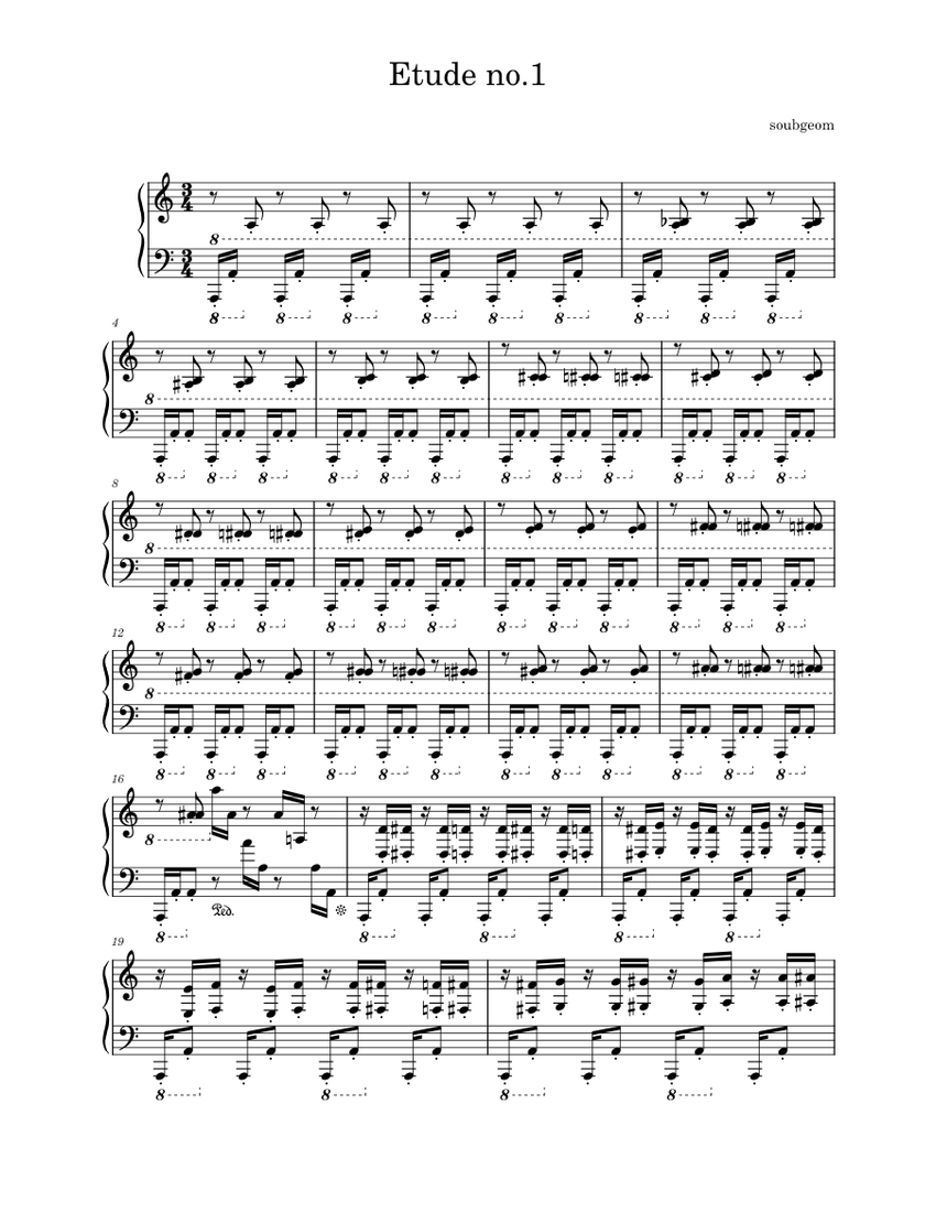 Etude No. 1 Sheet music for Piano (Solo) | Musescore.com