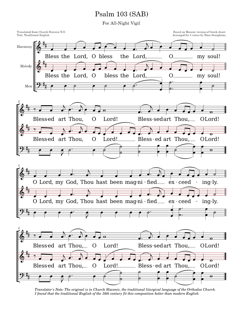 Bless the Lord, Oh my Soul Psalm 103 – Misc Traditional Psalm 103 104 ...