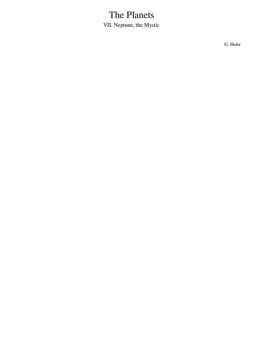 The Planets - VII. Neptune, the Mystic Sheet Music for Trombone ...