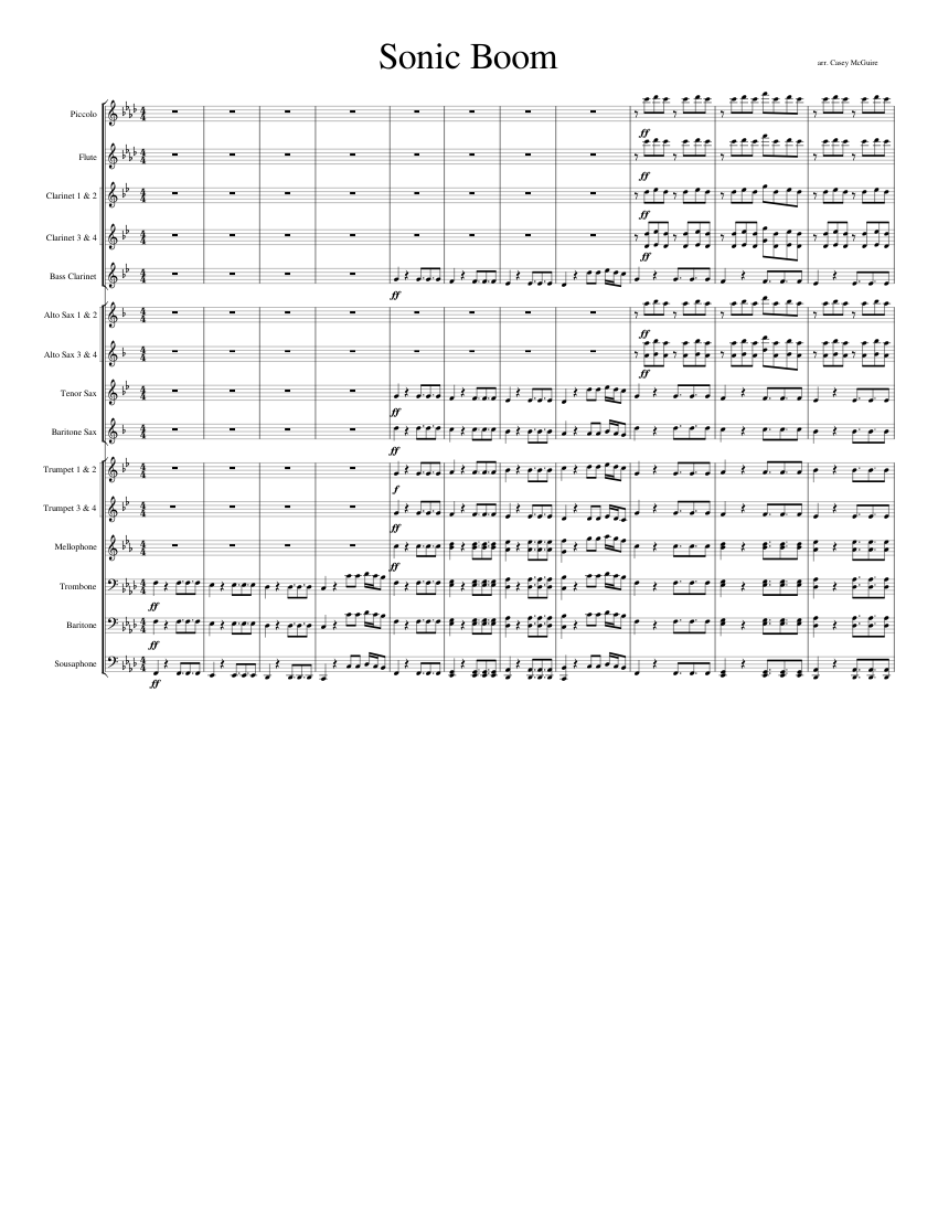 Sonic_Boom Sheet music for Trombone, Tuba, Flute piccolo, Flute & more ...