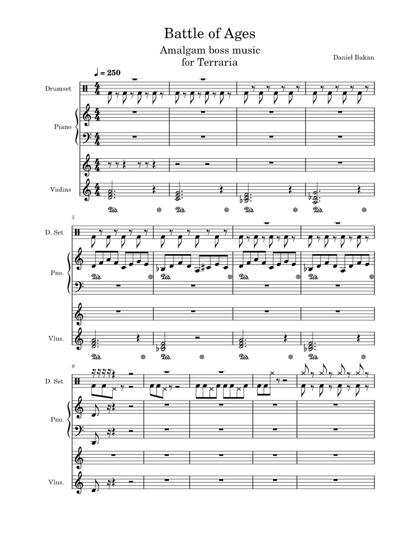 Battle of Ages, by: Astrageldon Sheet Music for Piano, Vocals, Drum ...