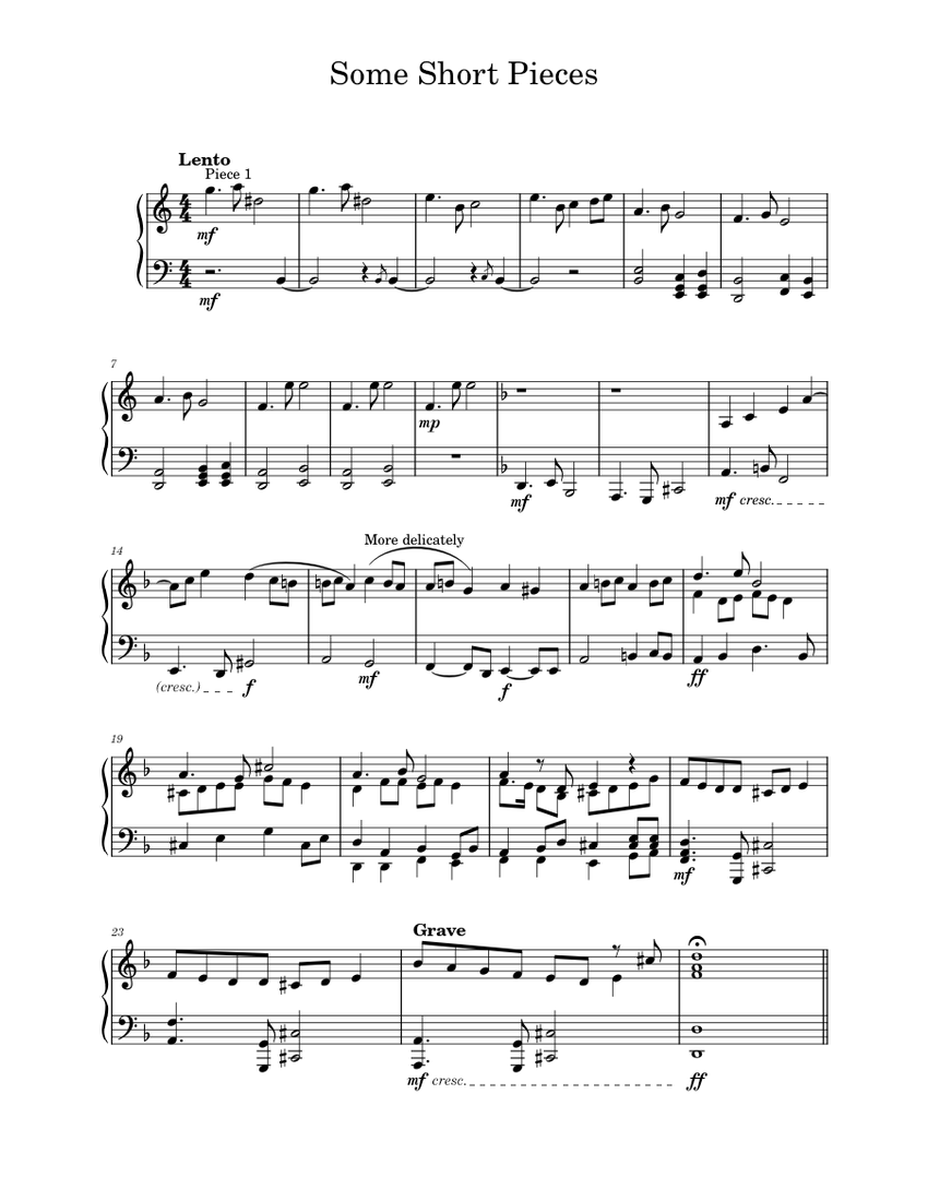 Some Short Pieces Sheet music for Piano (Solo) | Musescore.com