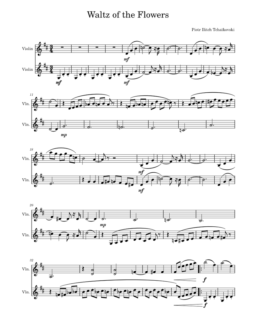 Waltz of the Flowers – Pyotr Ilyich Tchaikovsky Waltz of the Flowers ...