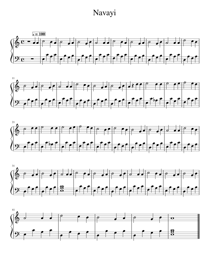 Navayi Sheet music for Piano (Solo) Easy | Musescore.com