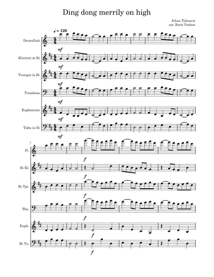 Ding dong merrily on high – Misc Christmas Sheet music for Trombone ...