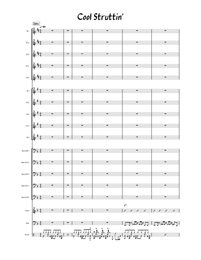 Cool Struttin' – Sonny Clark Sheet Music for Piano, Trombone, Saxophone ...