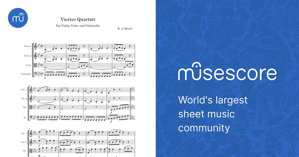 Viertes Quartett - J S Bach, G F Handel, W A Mozart Sheet Music for ...